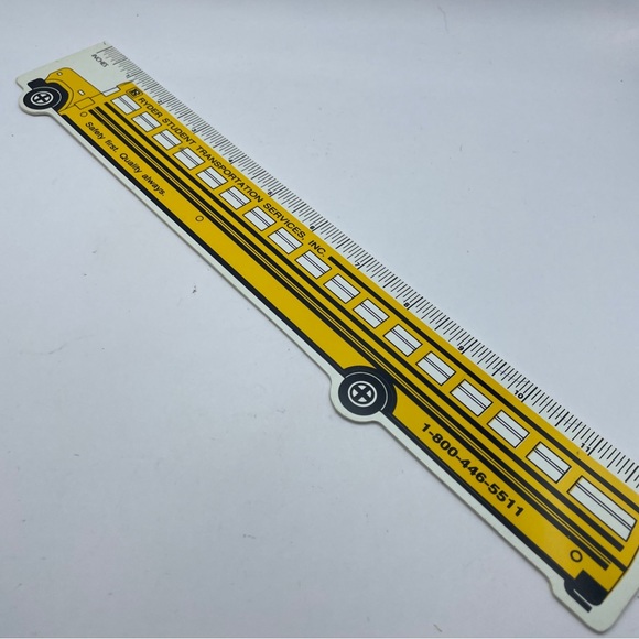Office | Ryder School Bus Ruler Vintage Thick Plastic 12 Student ...